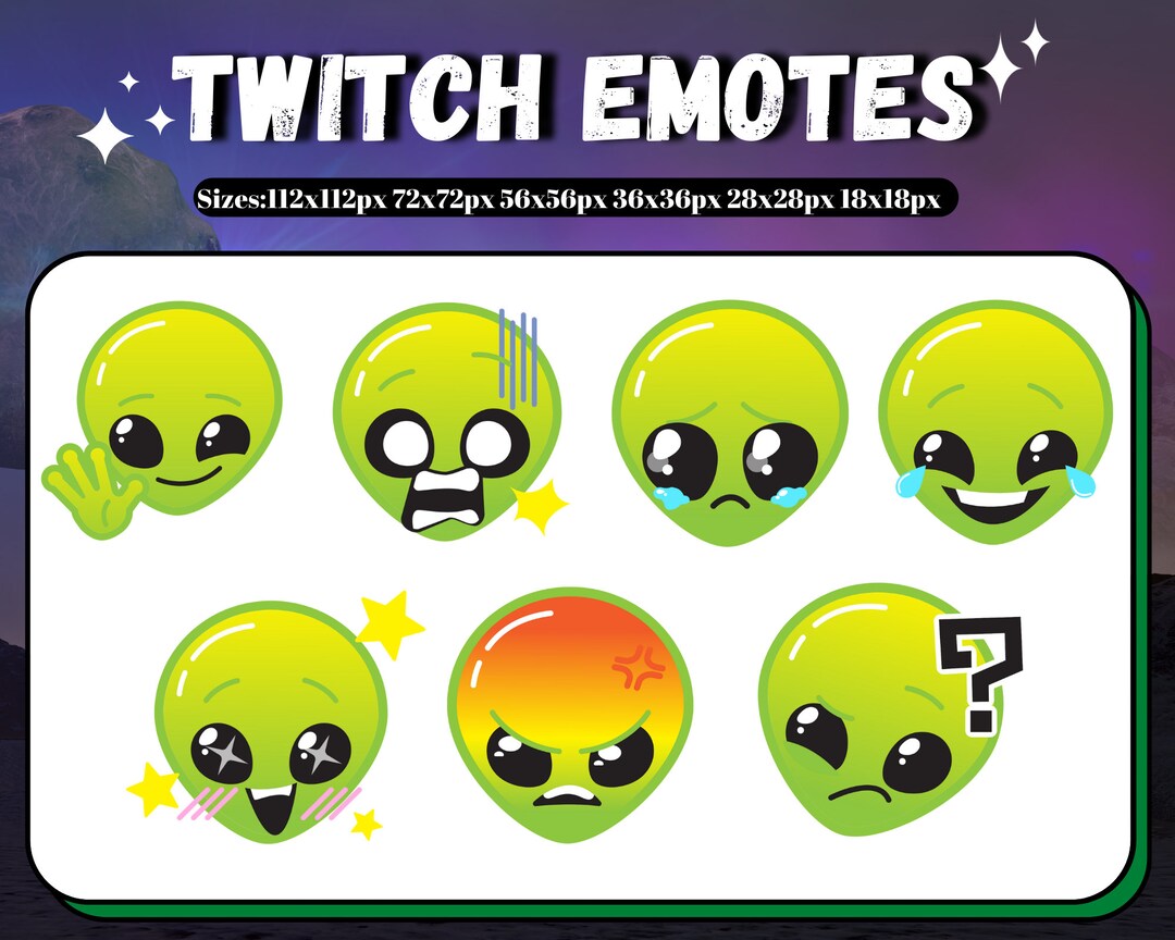7 Twitch Alien Emote Set for Streamers and Gamers! | Cartoon Meme ...