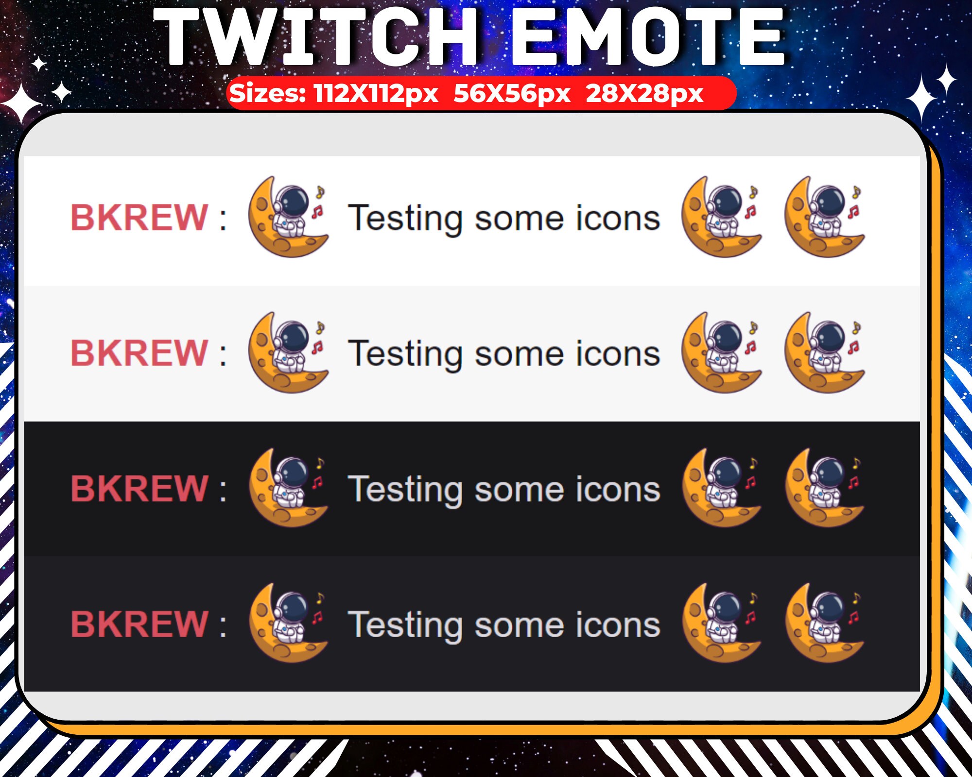 Cute Astronaut Emote for Your Twitch Stream Space Moon Astronaut Music ...