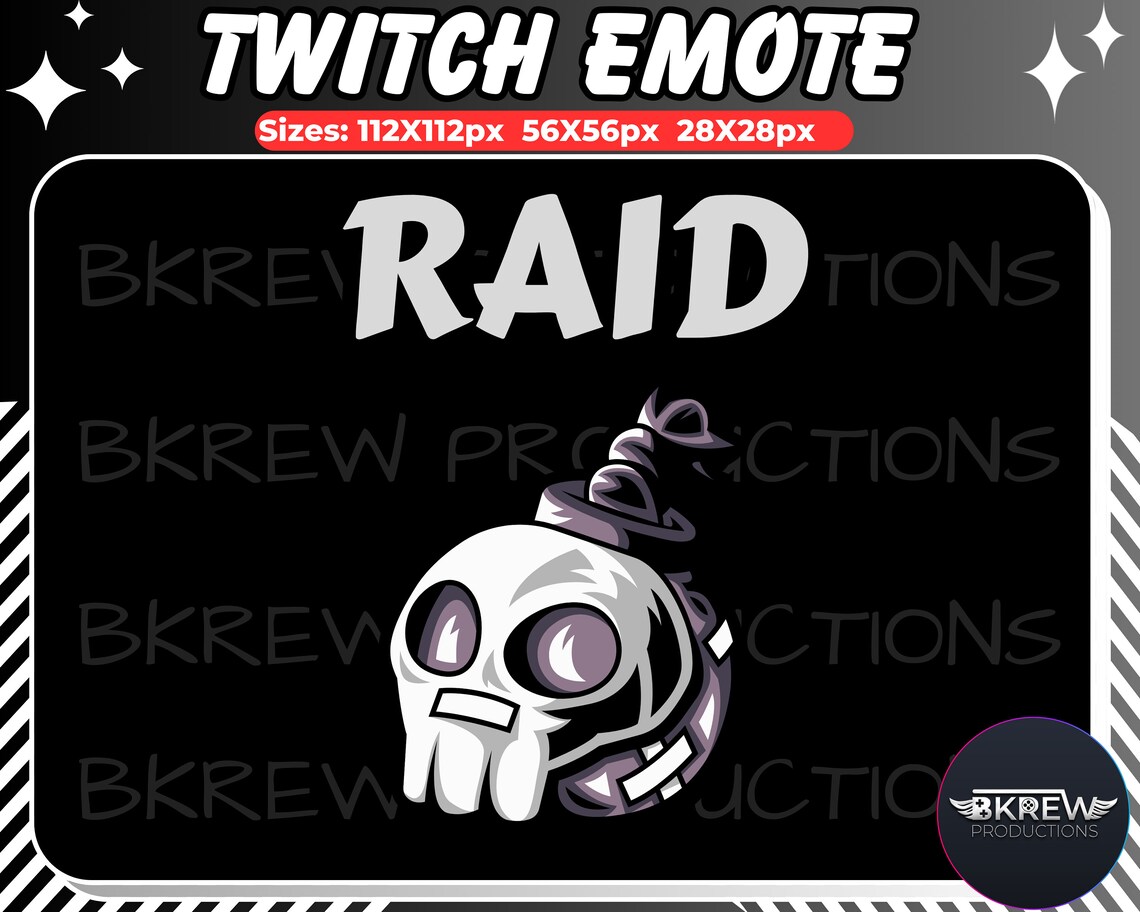 Raid Skull Emote, Hype Emote, Twitch & Discord Emotes, Streamer Gift ...
