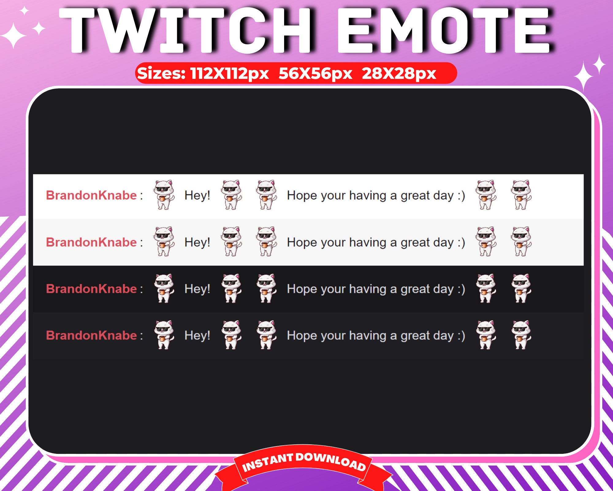 Cool Cat Emote for Your Twitch Stream! |funny | Coffee | Grumpy Cat ...