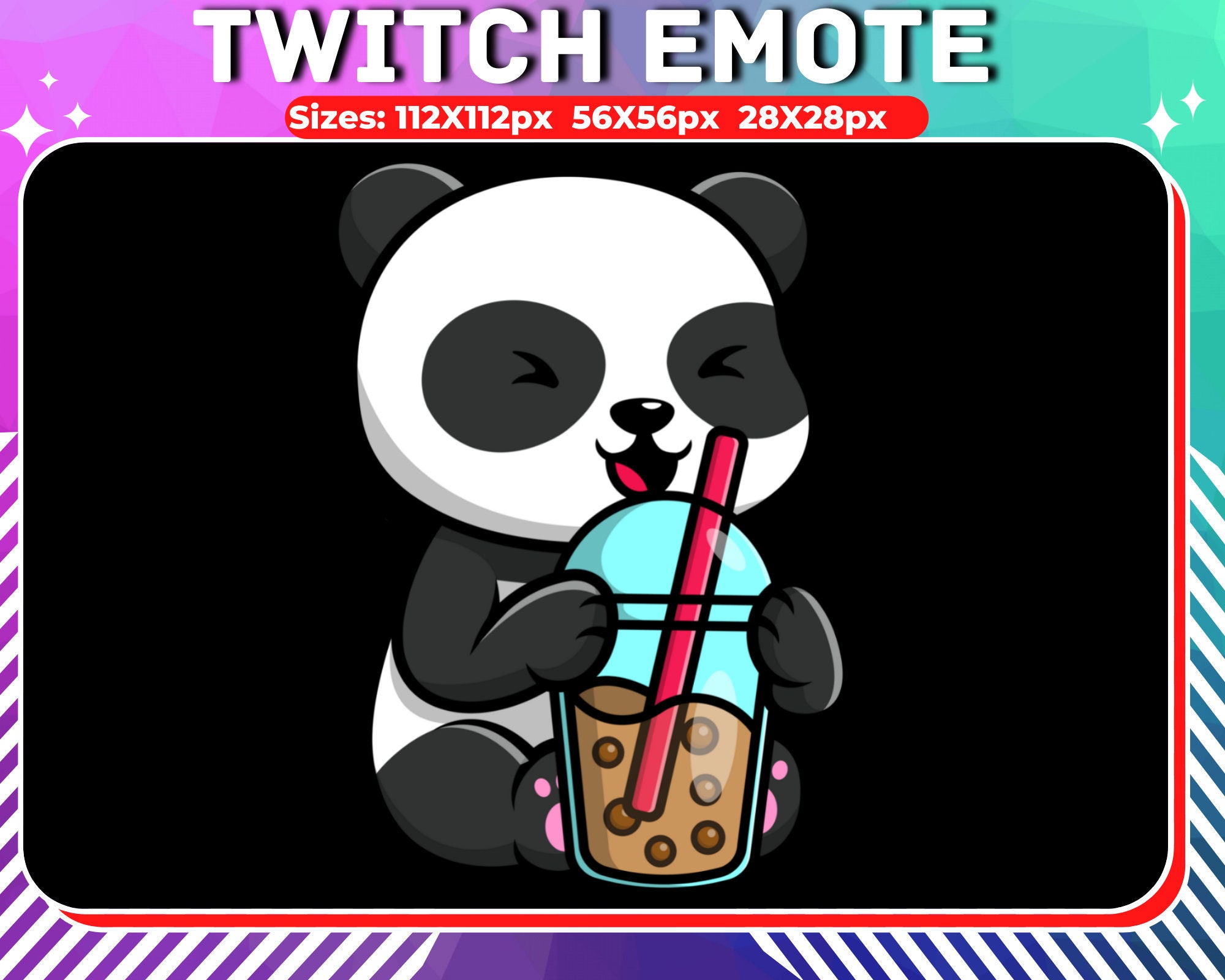 Cute Panda Emote for Your Twitch Stream! | Panda | Coffee | Boba ...