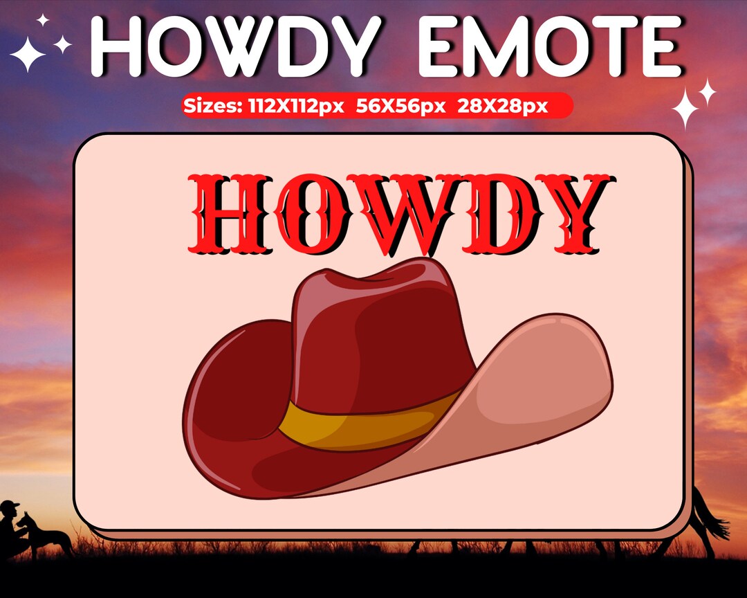 Howdy Emote for Your Twitch Stream! | Cowboy | Hat | Western | HOWDY ...