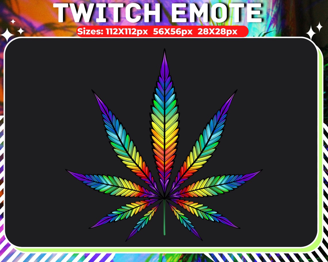 Weed Rainbow Emote for Your Twitch Stream! | Cannabis Emote | Grinder ...