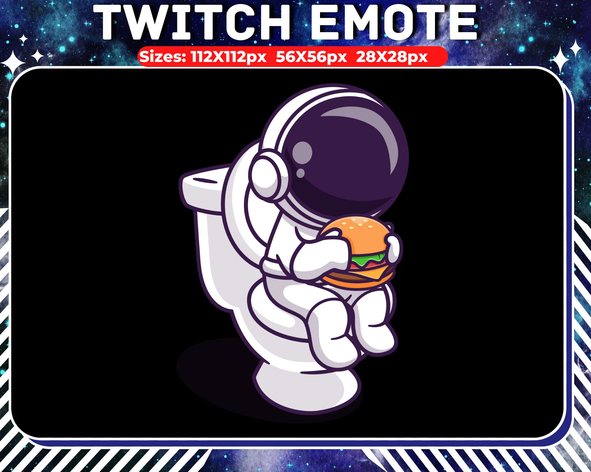 Streamer Astronaut Emote on Toilet, Space Hype Emote, Twitch/discord ...