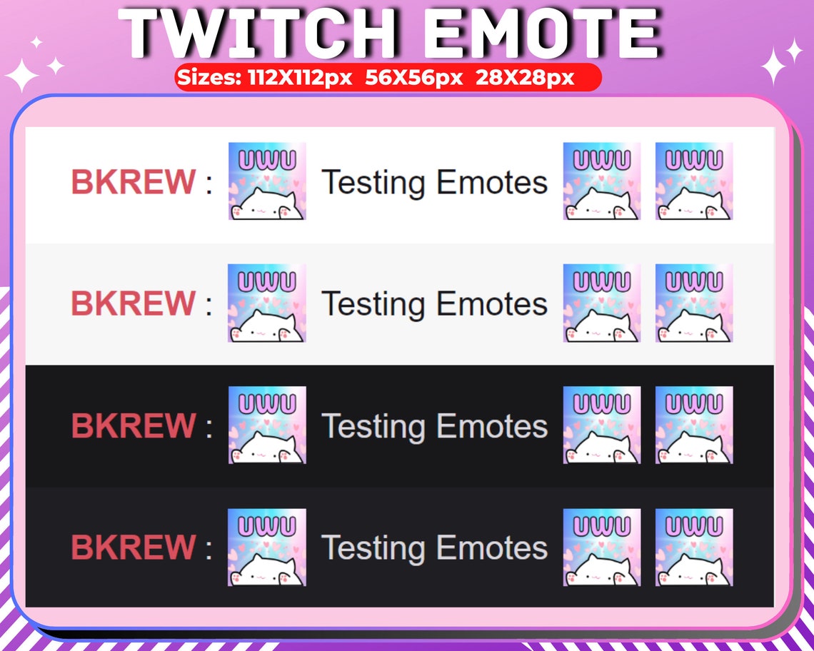 Uwu Twitch Emote, Cute Discord Emote, Text Emote for Streamers, Kawaii ...