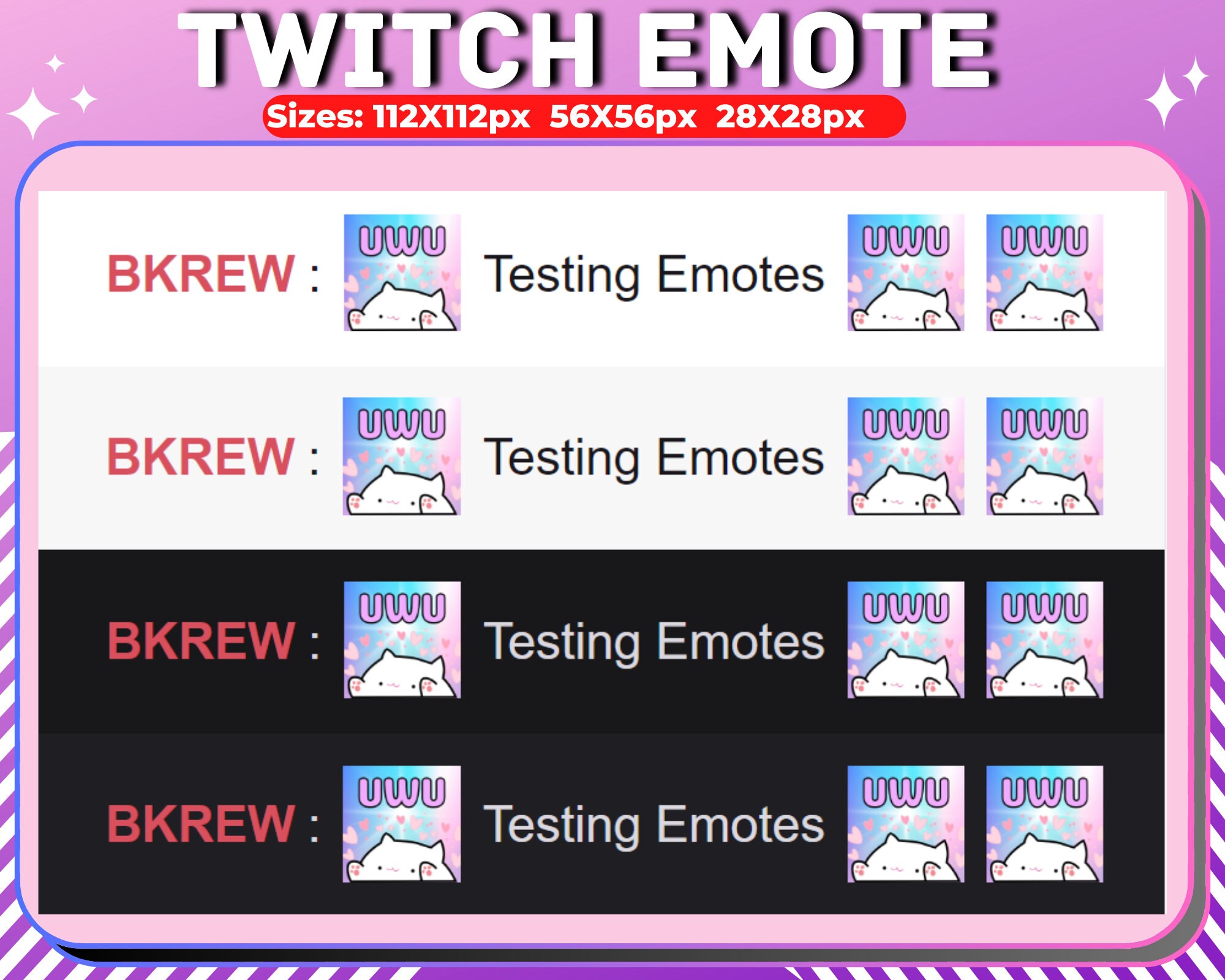 Uwu Twitch Emote, Cute Discord Emote, Text Emote for Streamers, Kawaii ...