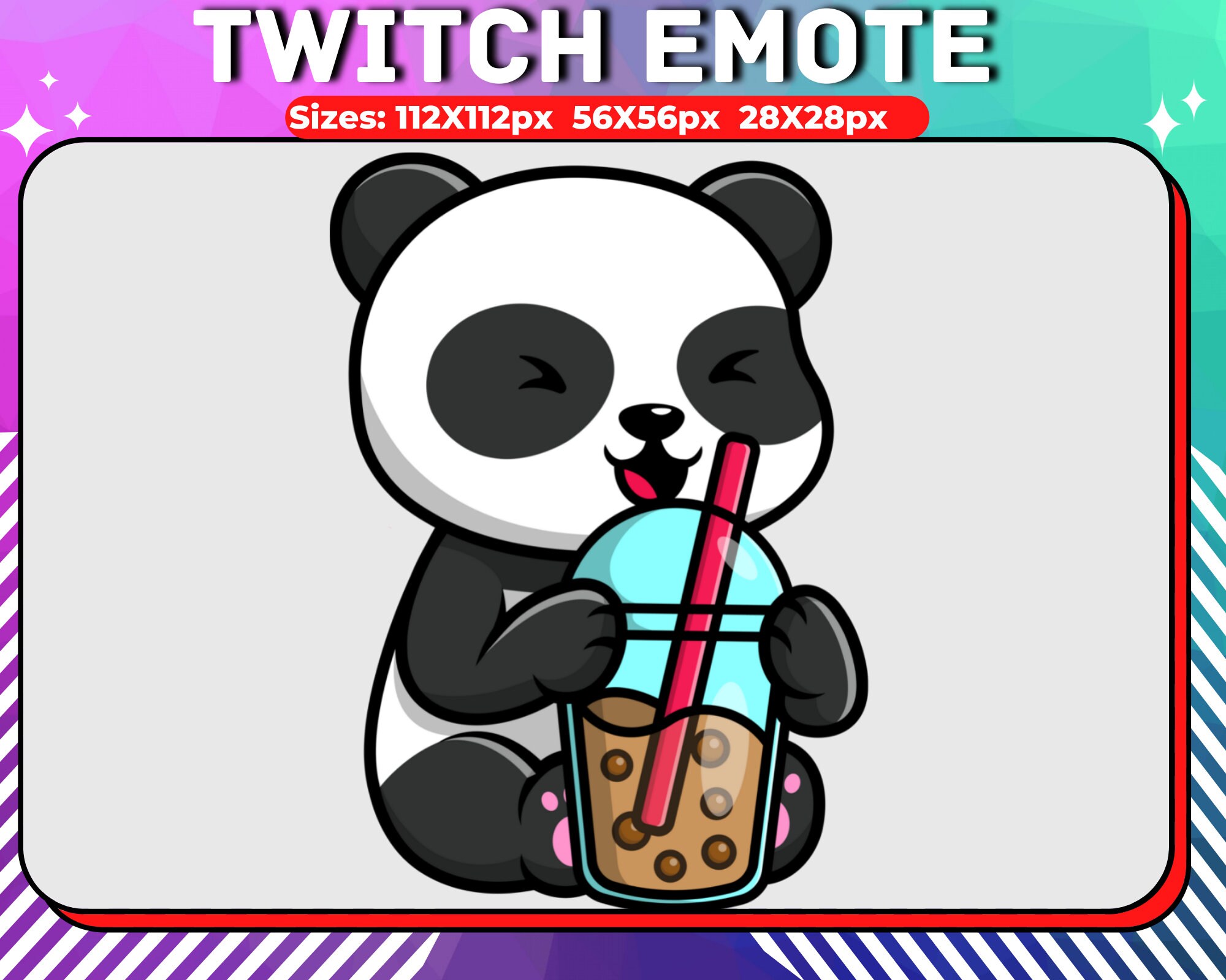 Cute Panda Emote for Your Twitch Stream! | Panda | Coffee | Boba ...