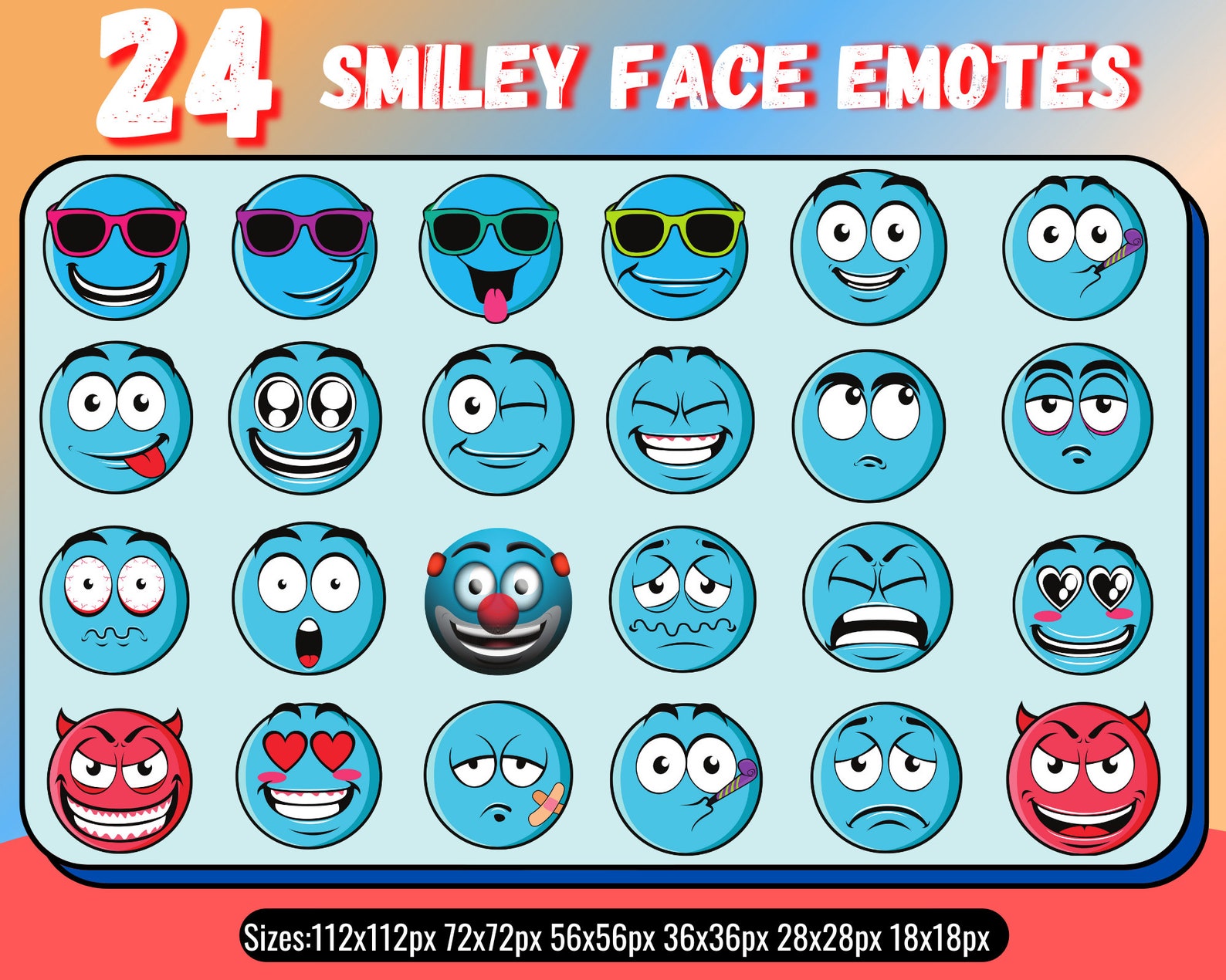 24 Smiley Face Emotes para Streamers de Twitch Emotes - Etsy México