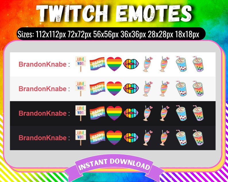 8 Pride Emotes for Twitch Streamers & Gamers | Love, Cute, Happy ...