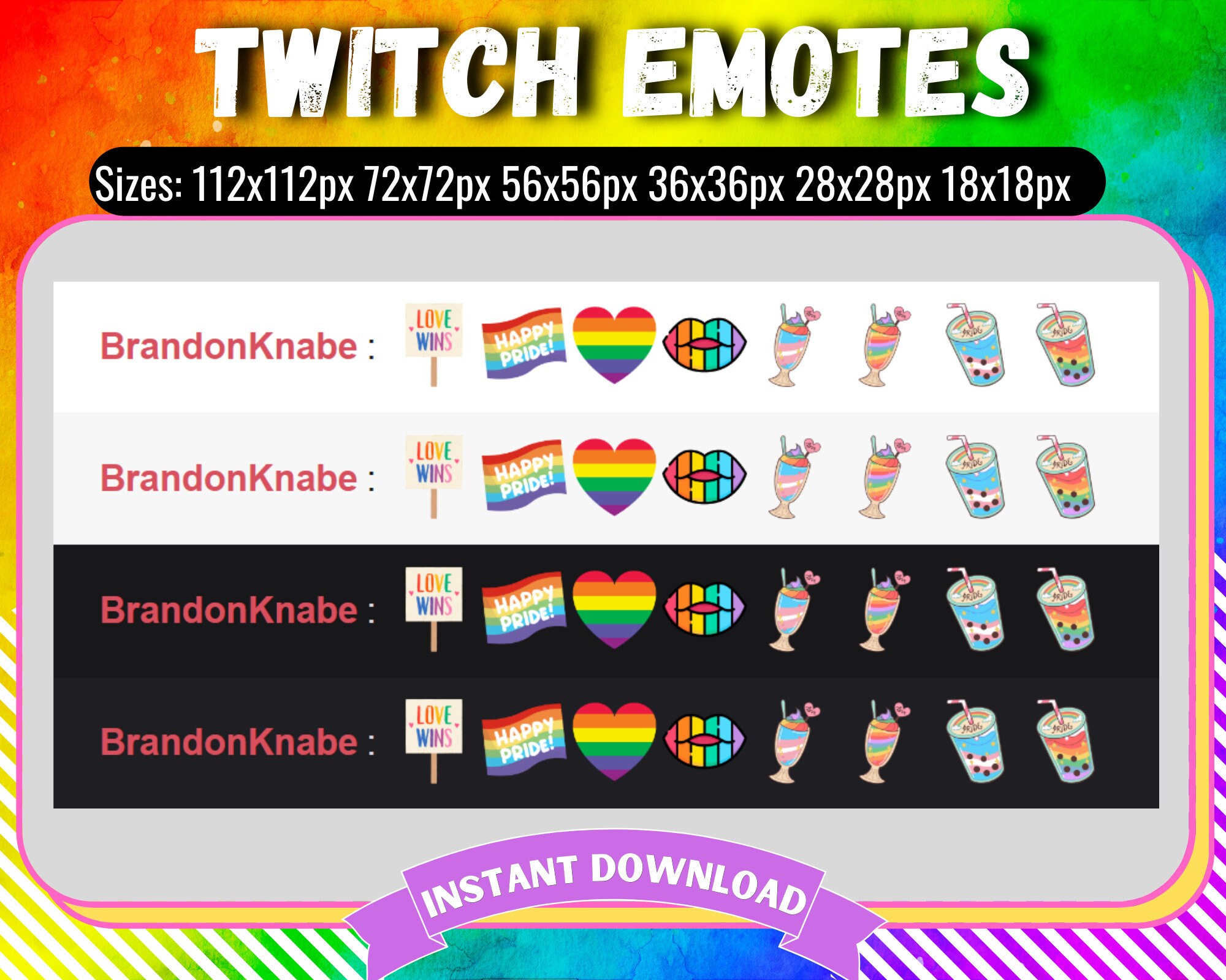 8 Pride Emotes for Twitch Streamers & Gamers | Love, Cute, Happy ...
