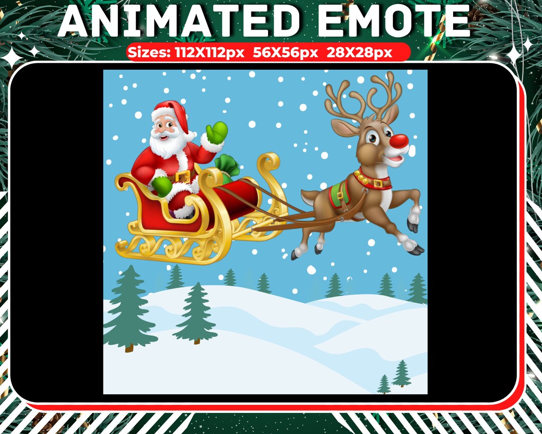 Santa Claus Animated Emote, Chibi Stream Emote, Festive Xmas Emote ...