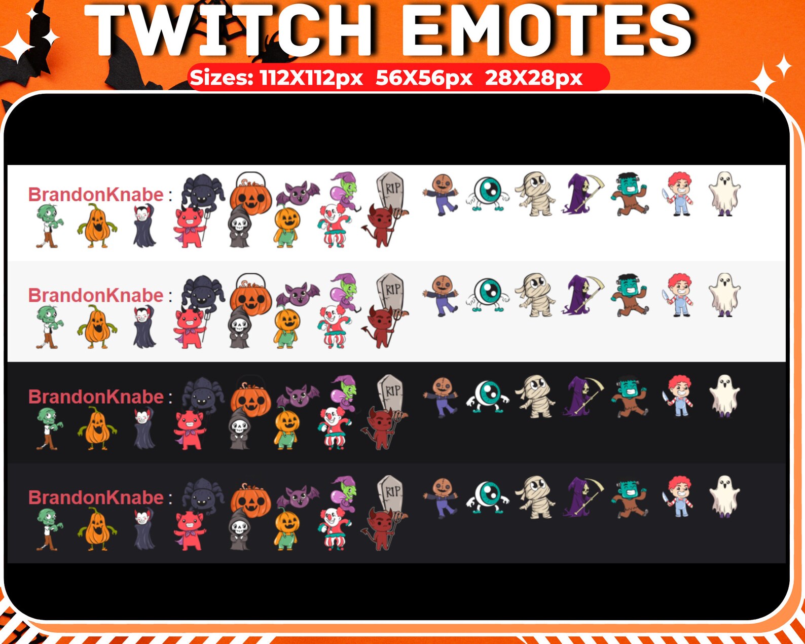 Halloween Twitch Emotes Pack for Twitch Streamers, Twitch / Discord ...
