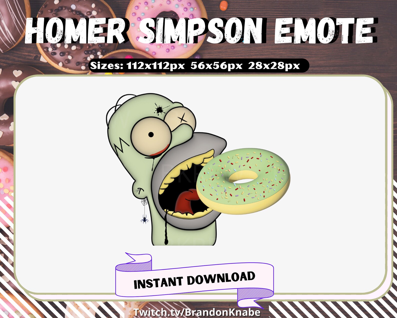 Homer Simpson Emote for Your Twitch Stream Cartoon Funny TV Show Food ...