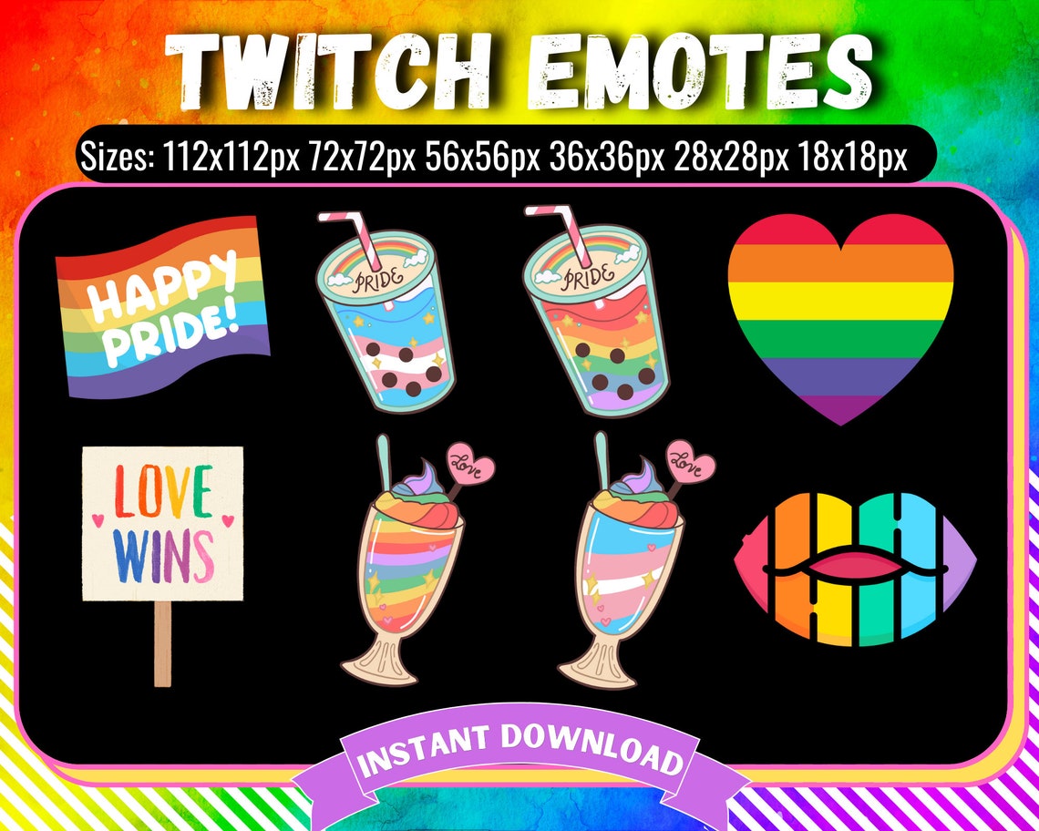 8 Pride Emotes for Twitch Streamers & Gamers | Love, Cute, Happy ...