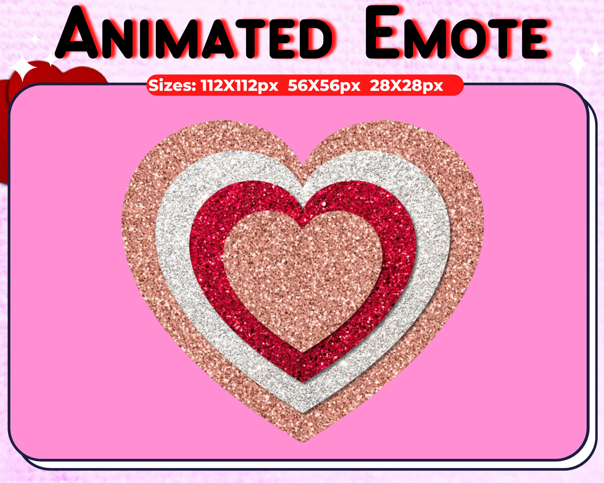 Geanimeerde Hart-emote, Twitch-emote, Liefde-emote, Streamer-emote ...