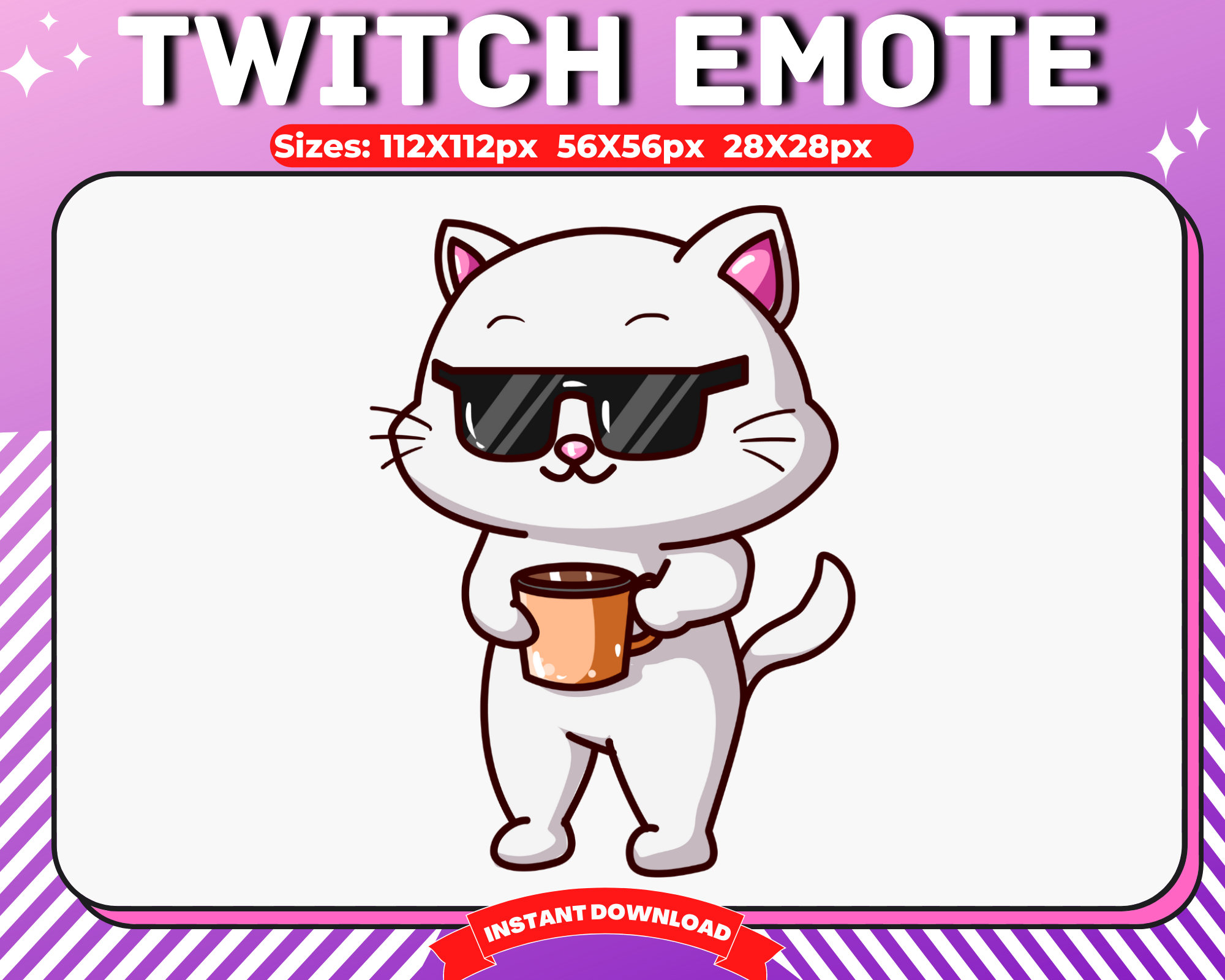 Cool Cat Emote for Your Twitch Stream! |funny | Coffee | Grumpy Cat ...