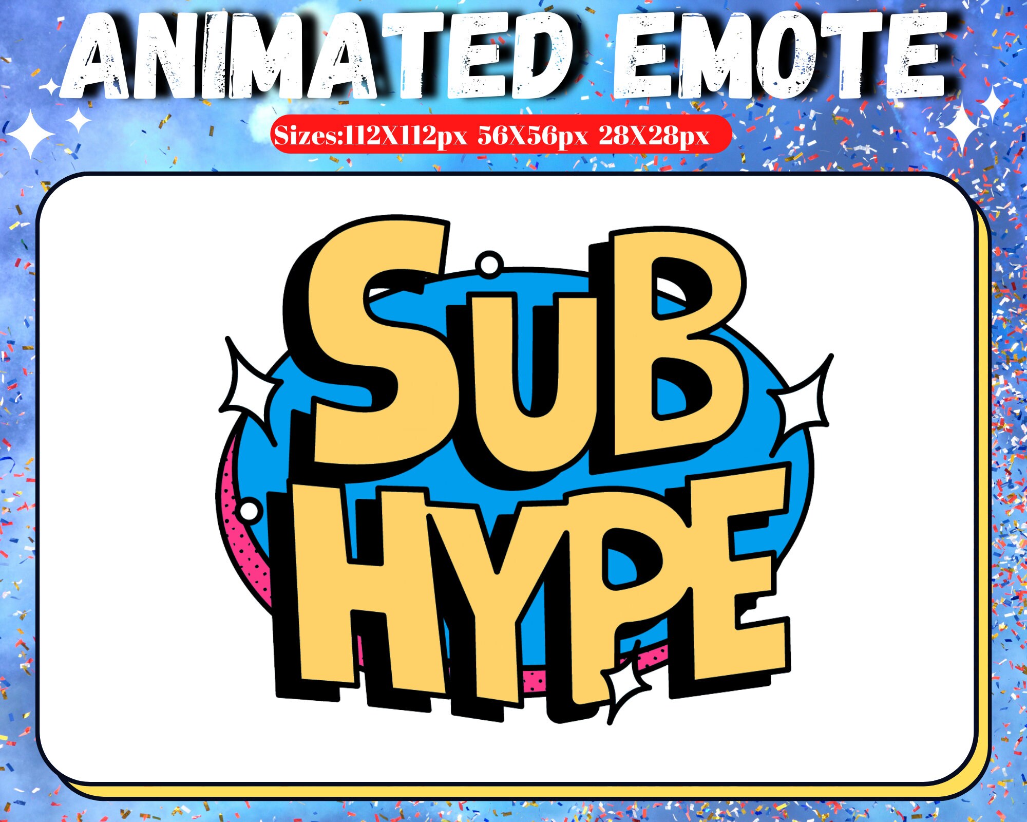 Sub Hype Animated Emote for Your Twitch Stream SUB HYPE - Etsy