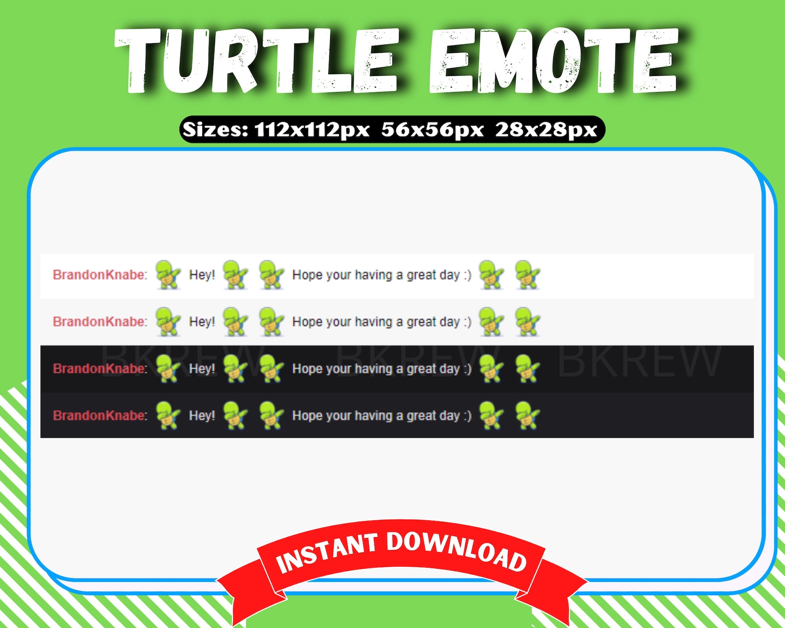 Cute Turtle Emote, Custom Twitch Emotes, Streamer Badge, Twitch ...