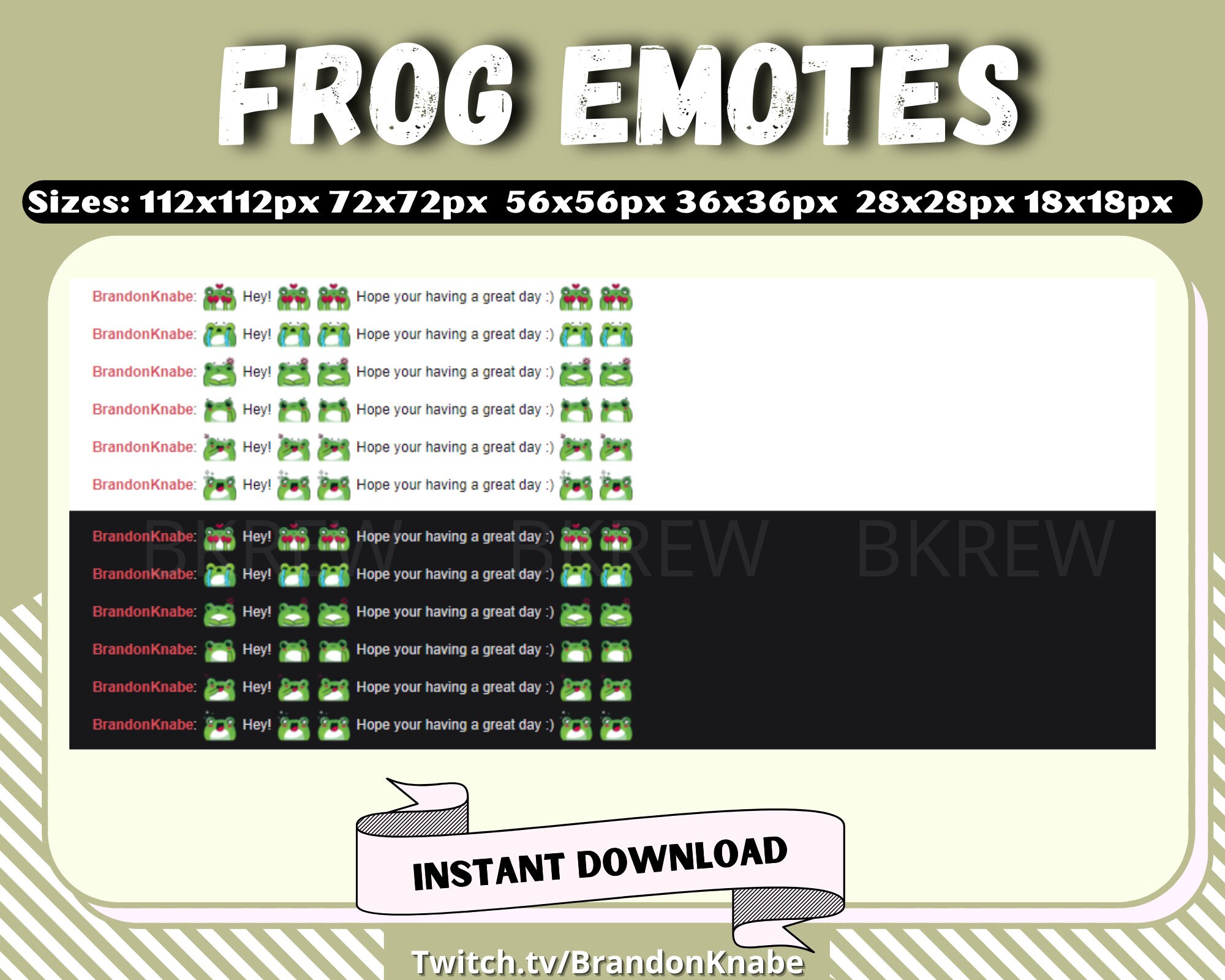 Frog Emotes for Your Twitch Stream! Animal | Cute | Love | Hype | Sad ...