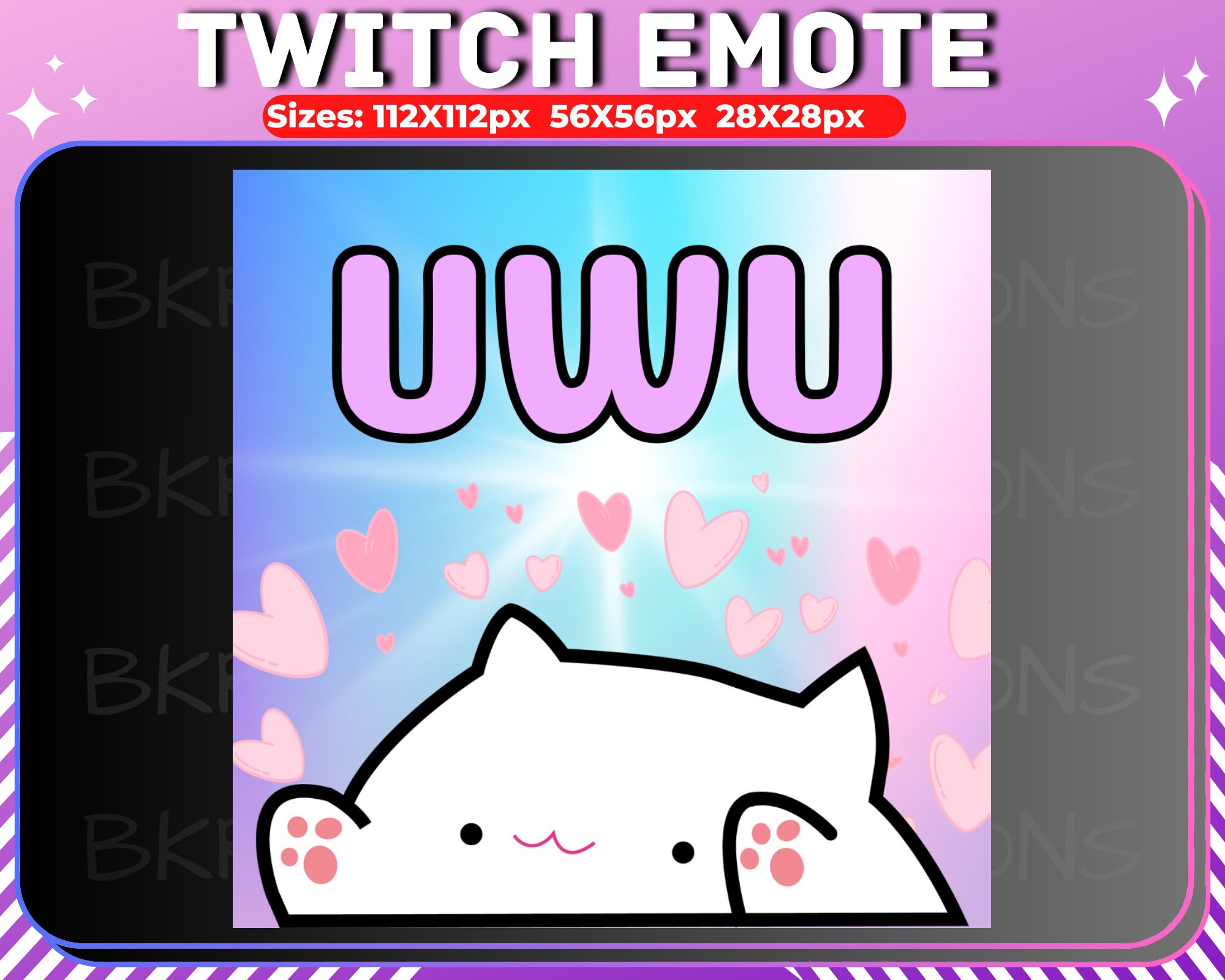 Uwu Twitch Emote, Cute Discord Emote, Text Emote for Streamers, Kawaii ...