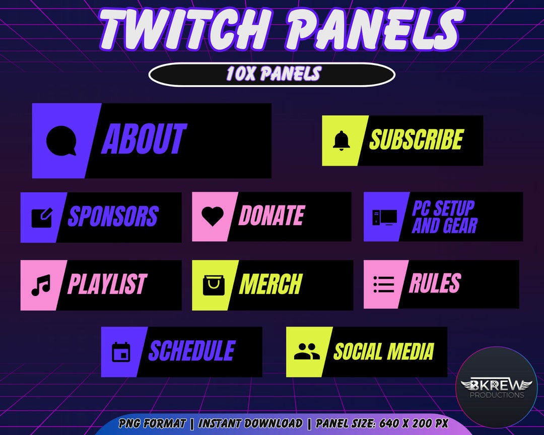 Streamer Twitch Panels, Modern Minimalistic Twitch Overlay, Twitch ...