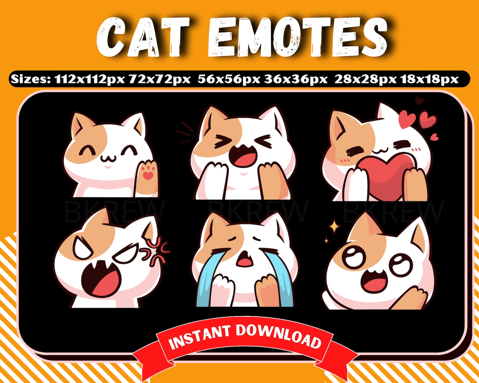 Chat Emotes pour votre Twitch Stream Paquet de 6 Émotes animales Emotes ...
