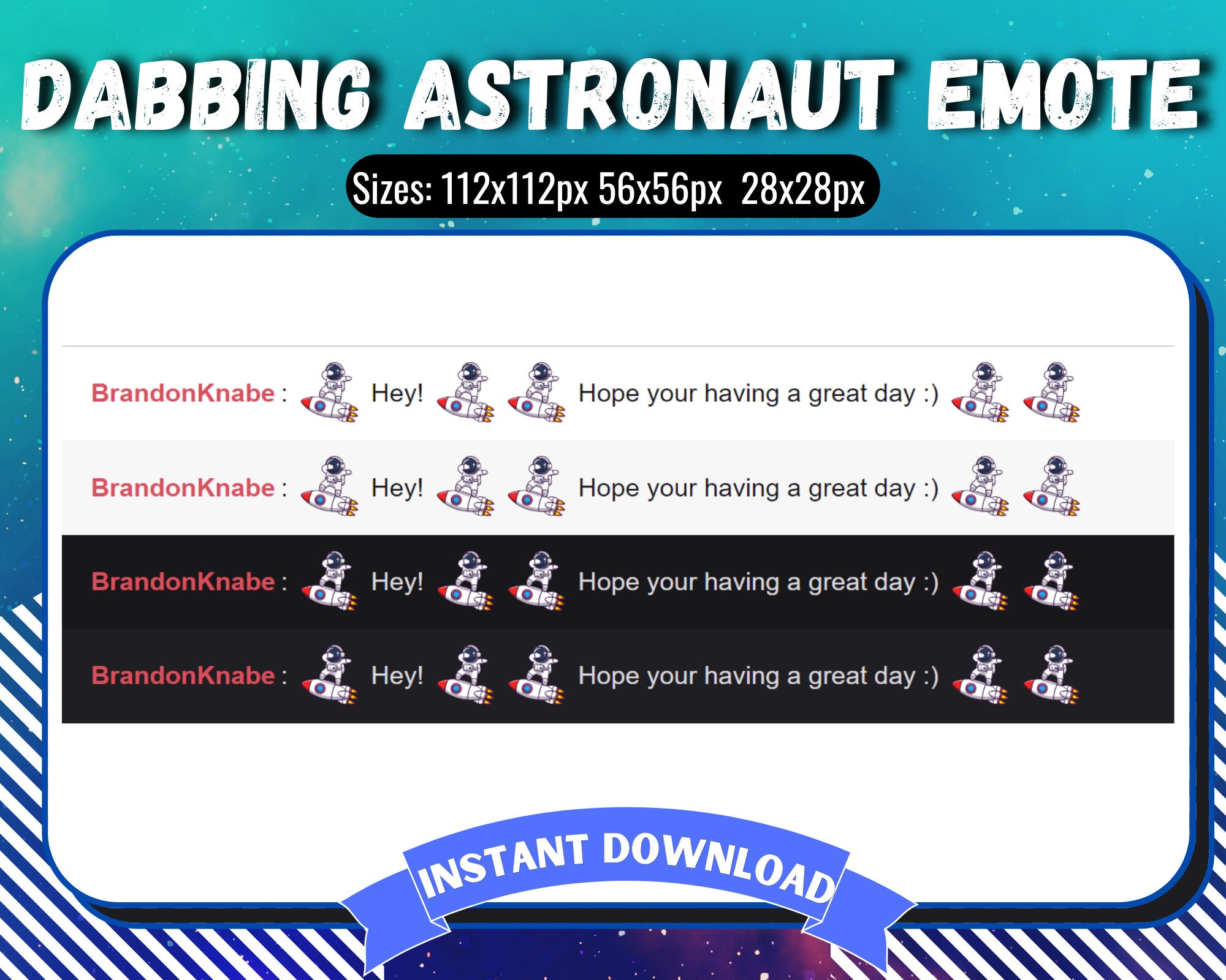 Dabbing Astronaut Emote for Your Twitch Stream Emotes for Twitch ...
