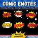 6 Comic Emotes, Twitch and Discord Emote Pack, Streamer Hype GG Zap Pow ...
