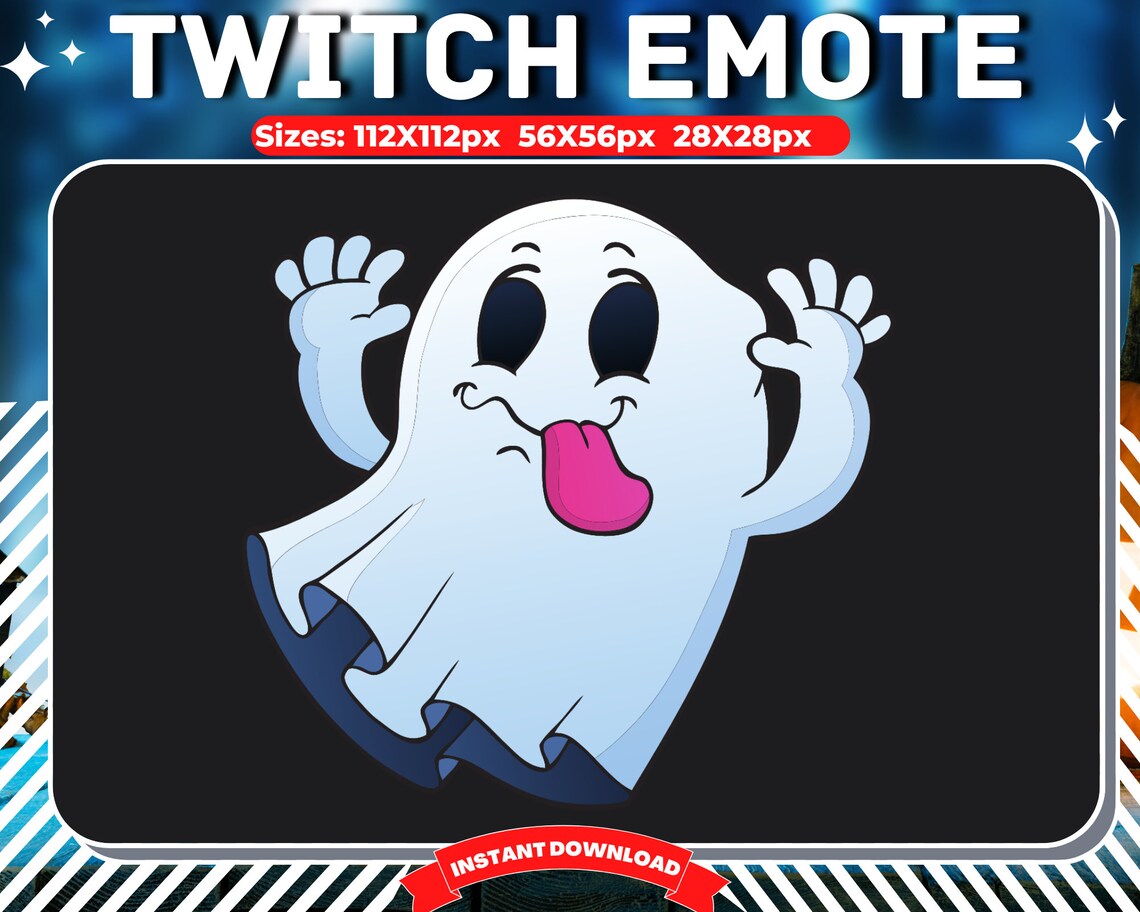 Ghost Emote for Twitch Streamers, Halloween Streamer Emote, Cute Emote ...