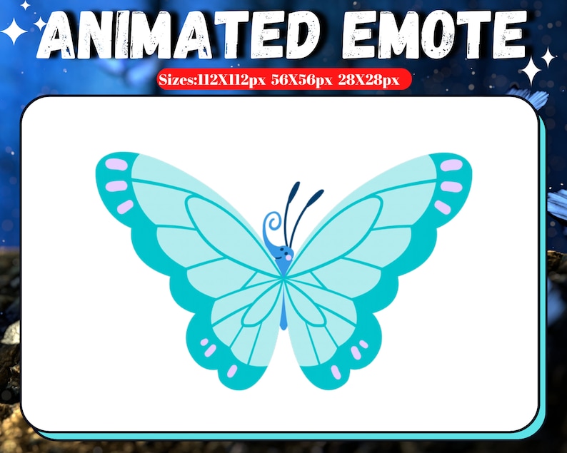 Butterfly Animated Emote for Twitch, Kawaii Chibi Emote, Cute Emoji ...