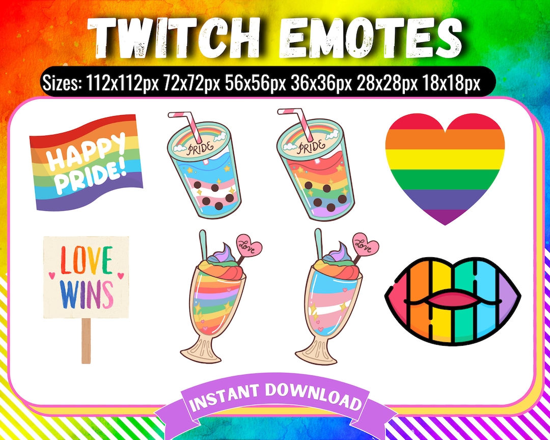 8 Pride Emotes for Twitch Streamers & Gamers | Love, Cute, Happy ...