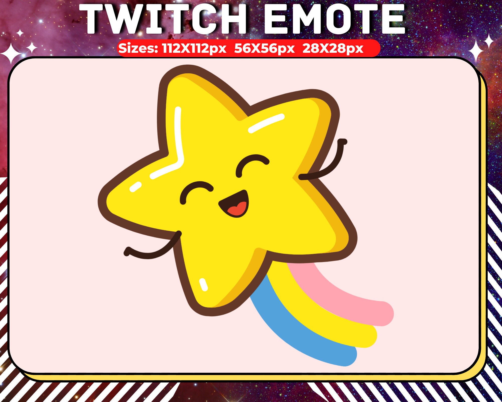 Shooting Star Emote for Your Twitch Stream Space Star Astronaut Emotes ...