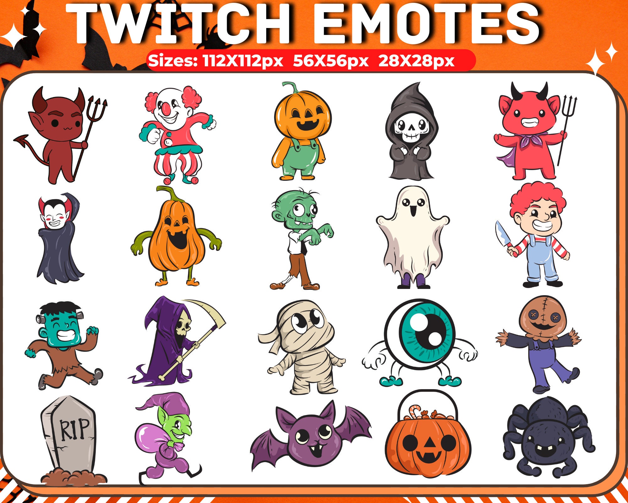 Halloween Twitch Emotes Pack for Twitch Streamers, Twitch / Discord ...