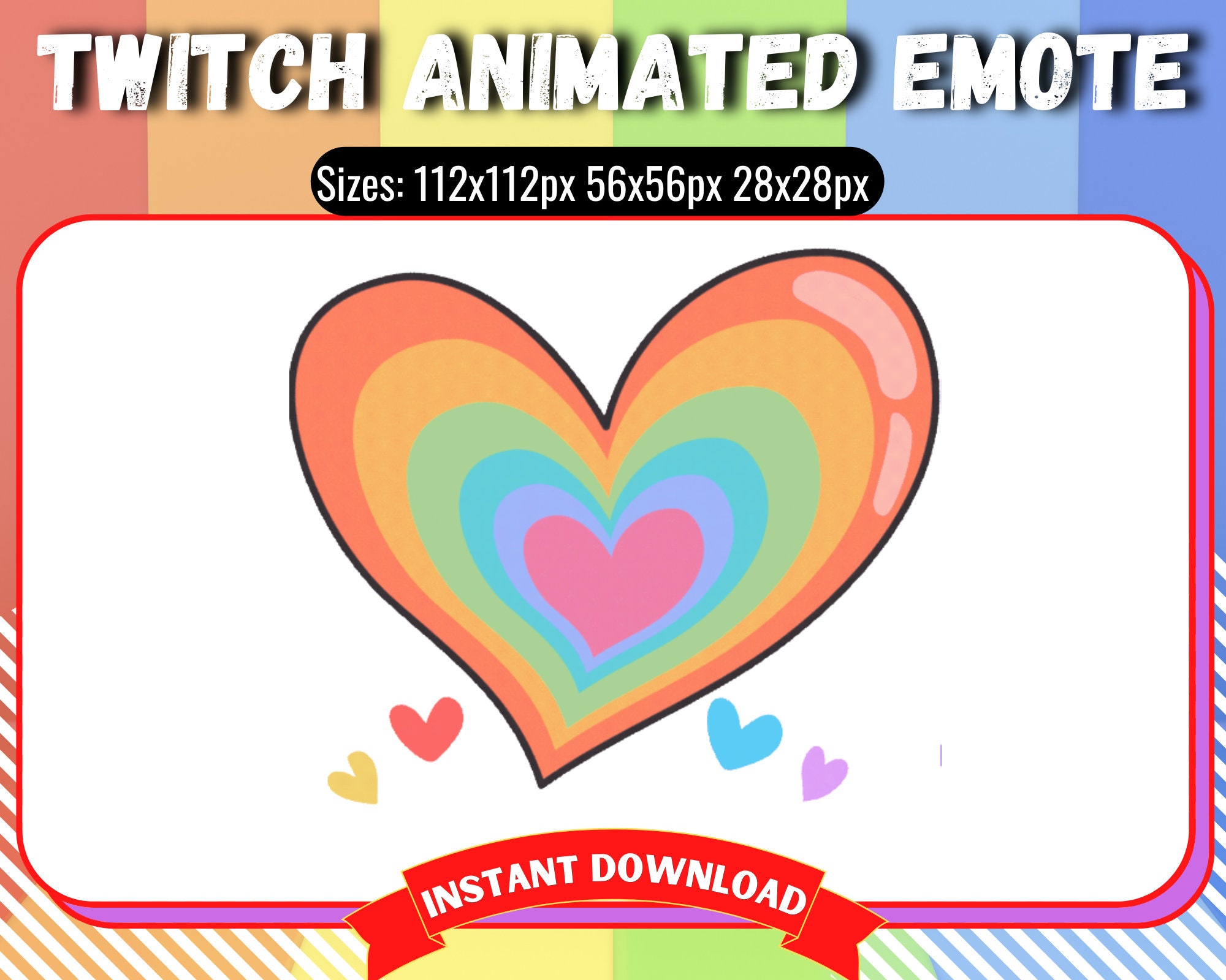 Rainbow Heart Animated Emote, Twitch Emotes, Twitch Streamer Emote ...