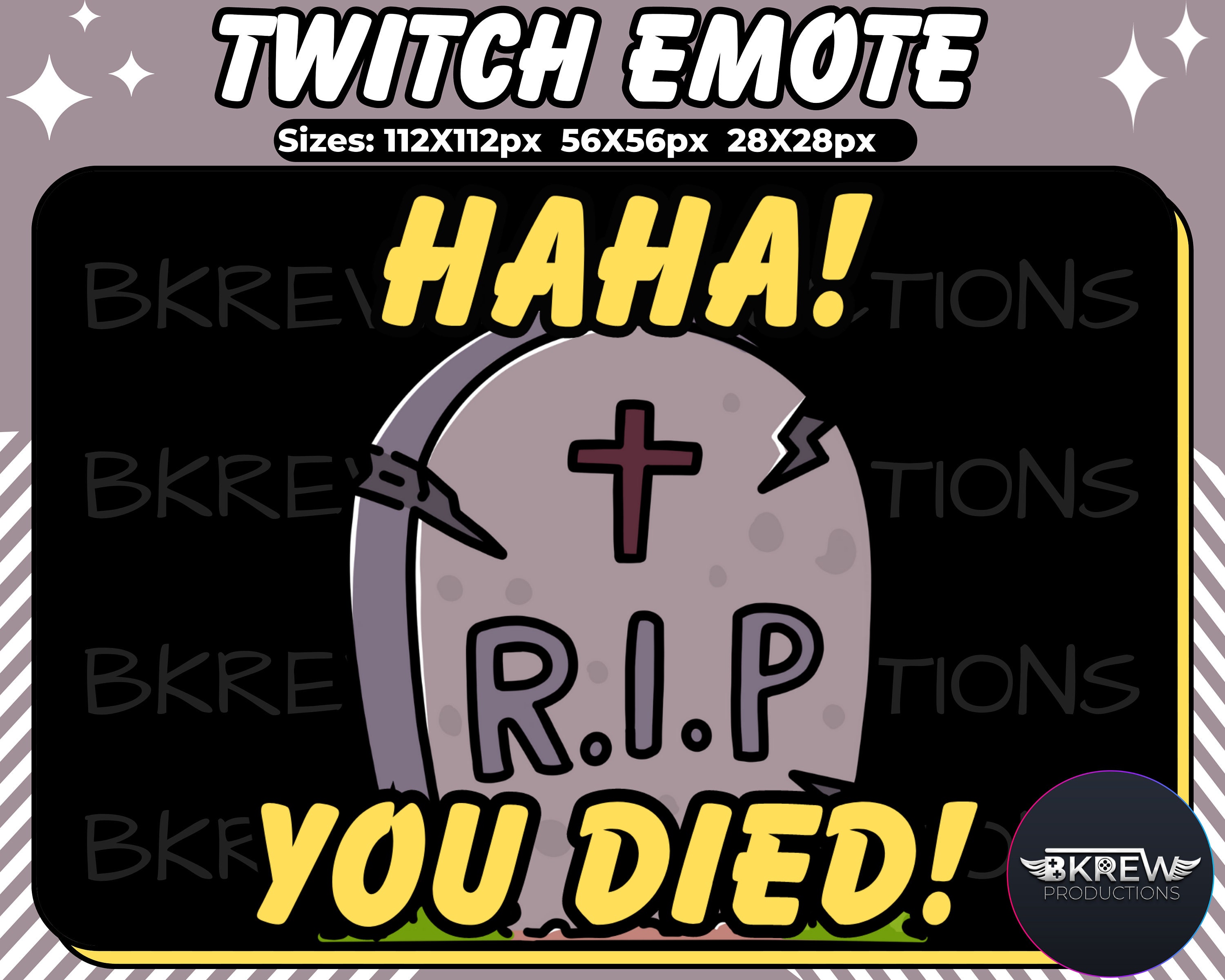 RIP Headstone Emote for Twitch, Youtube, Discord, Streamer Emote ...