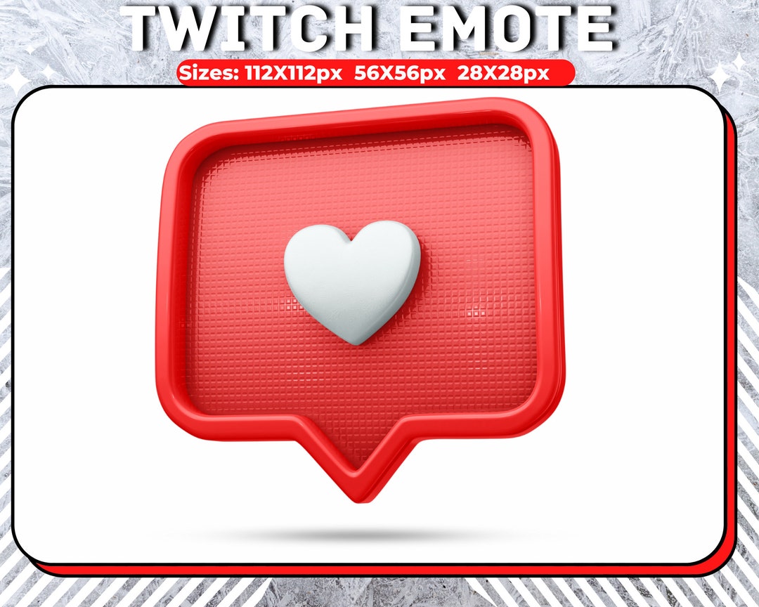 Heart Emote for Twitch and Discord, Bold Red Emote, Streamer Emoji ...