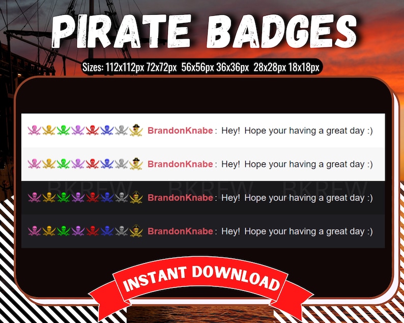 Pirate Badges for Your Twitch Stream! | Skull Badges | Pirate Badges ...