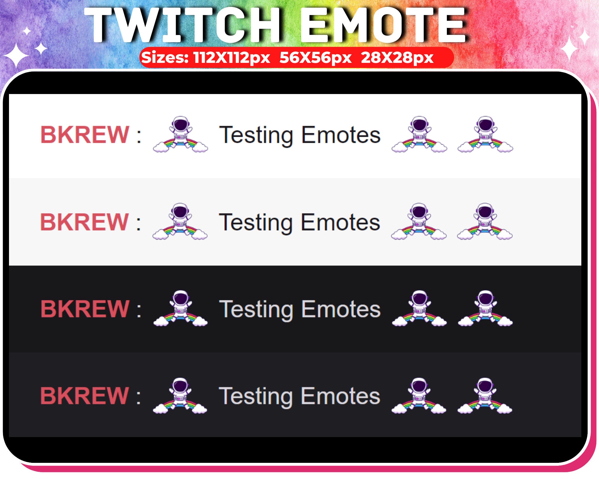 Rainbow Astronaut Emote for Your Twitch Stream! | Space | Dab ...