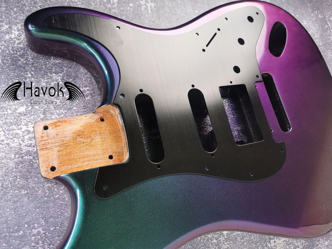 Guitar Guard 11-holes Anodized Black Modern Style Strat HSS Guitar ...