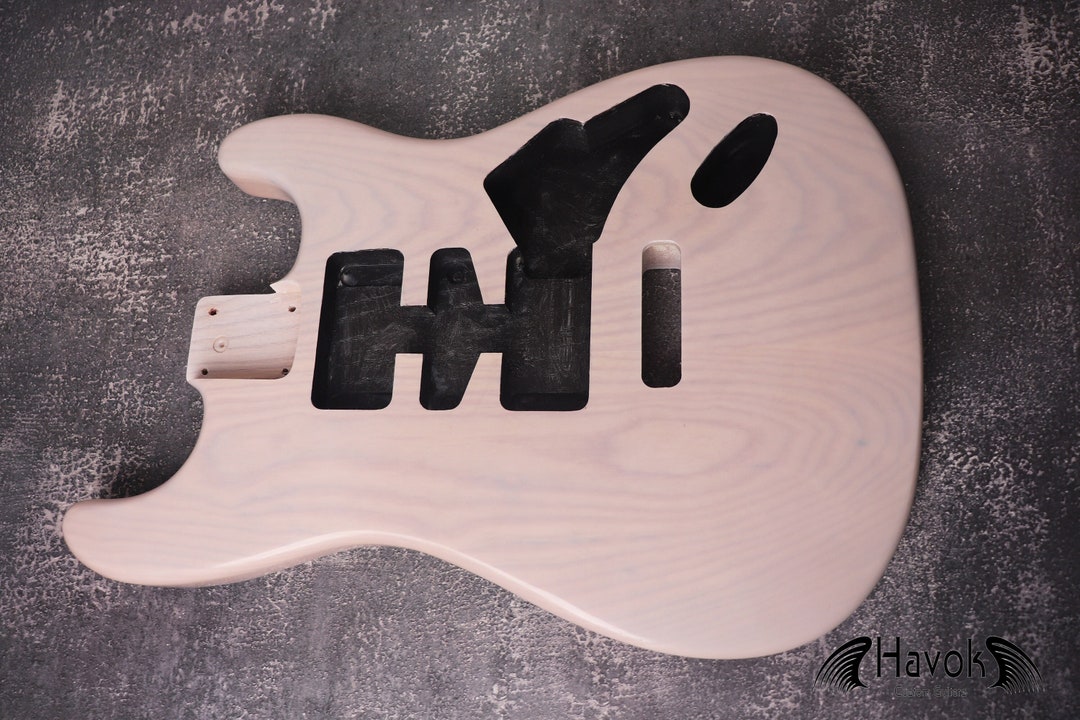 See-through White Northern Ash S-style Guitar Body, Vintage Replacement ...