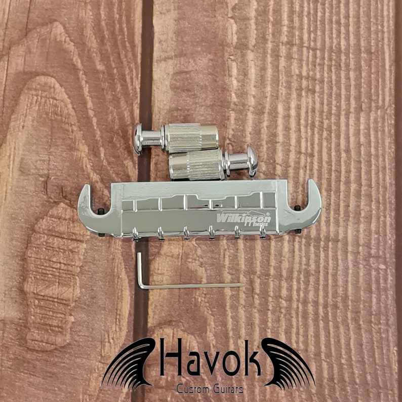 Silver Wraparound WOGT2 Bridge, Wilkinson Tailpiece for Electric Guitar ...
