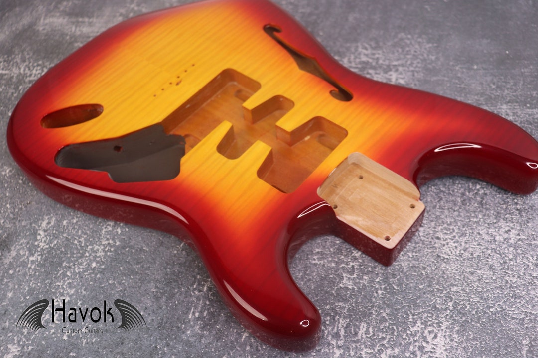Sienna Burst F Hole Hard Tail 2 Piece Alder Body, Custom S-style Body ...