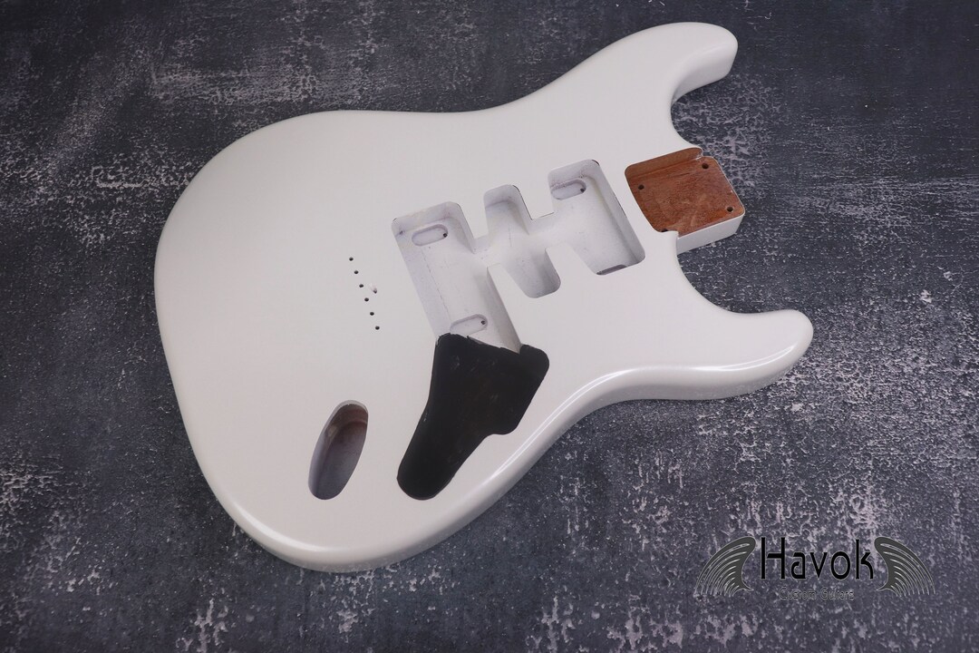 Metallic White Metallic 2pc Mahogany S Type Body High Gloss, Custom S ...
