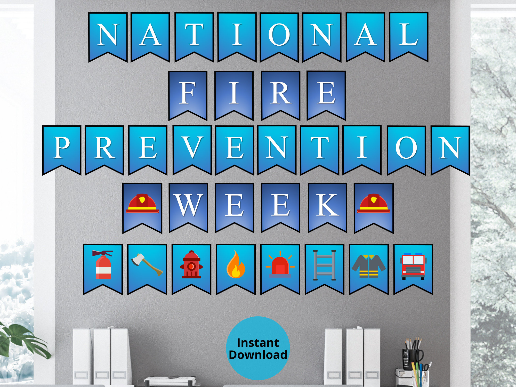 National Fire Prevention Week | Printable Wall Banner | Fire Prevention ...