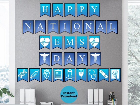 Happy National EMS Day Printable Wall Banner EMS | Etsy
