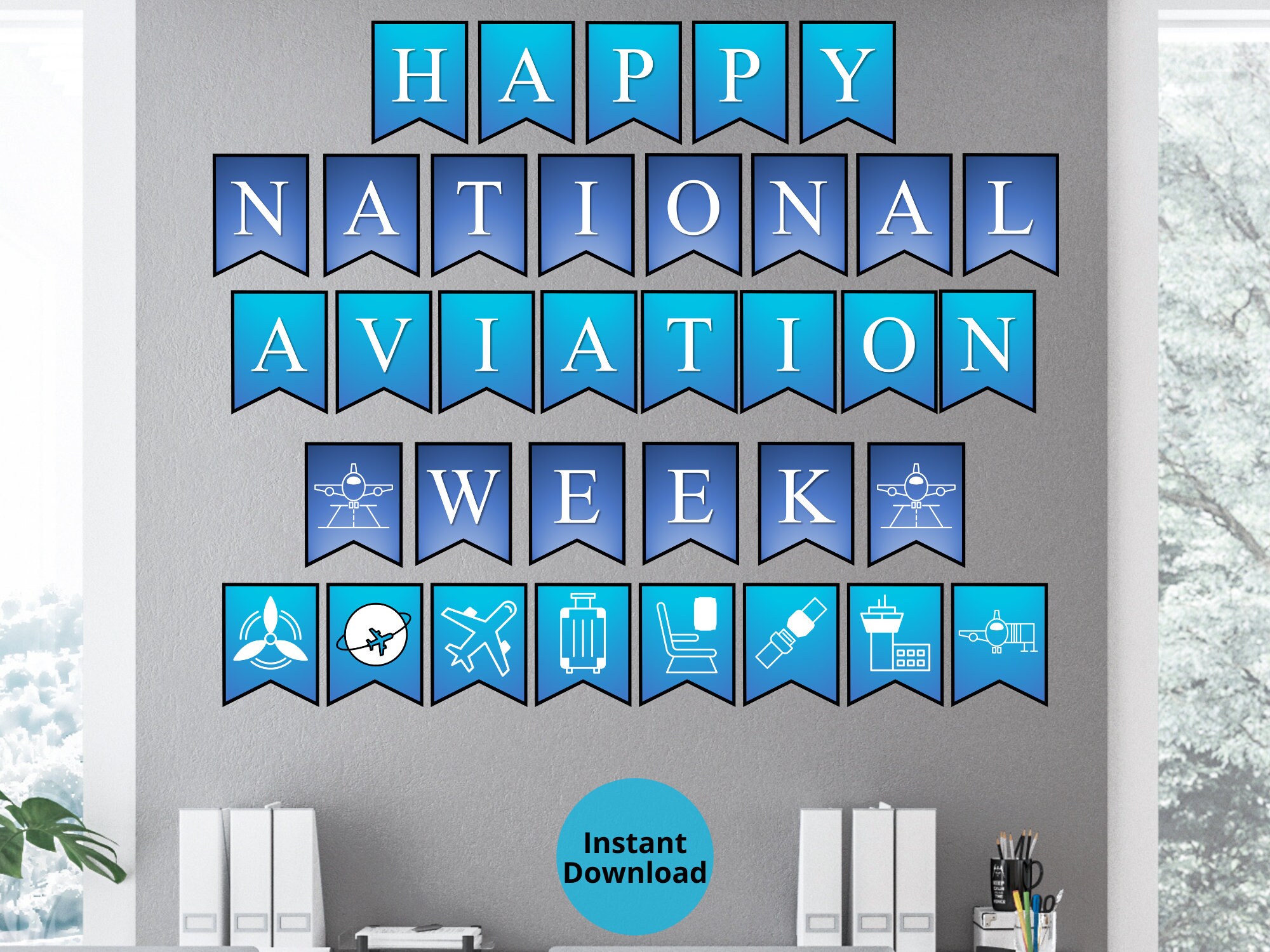 National Aviation Week | Printable Wall Banner | Aviation Appreciation ...