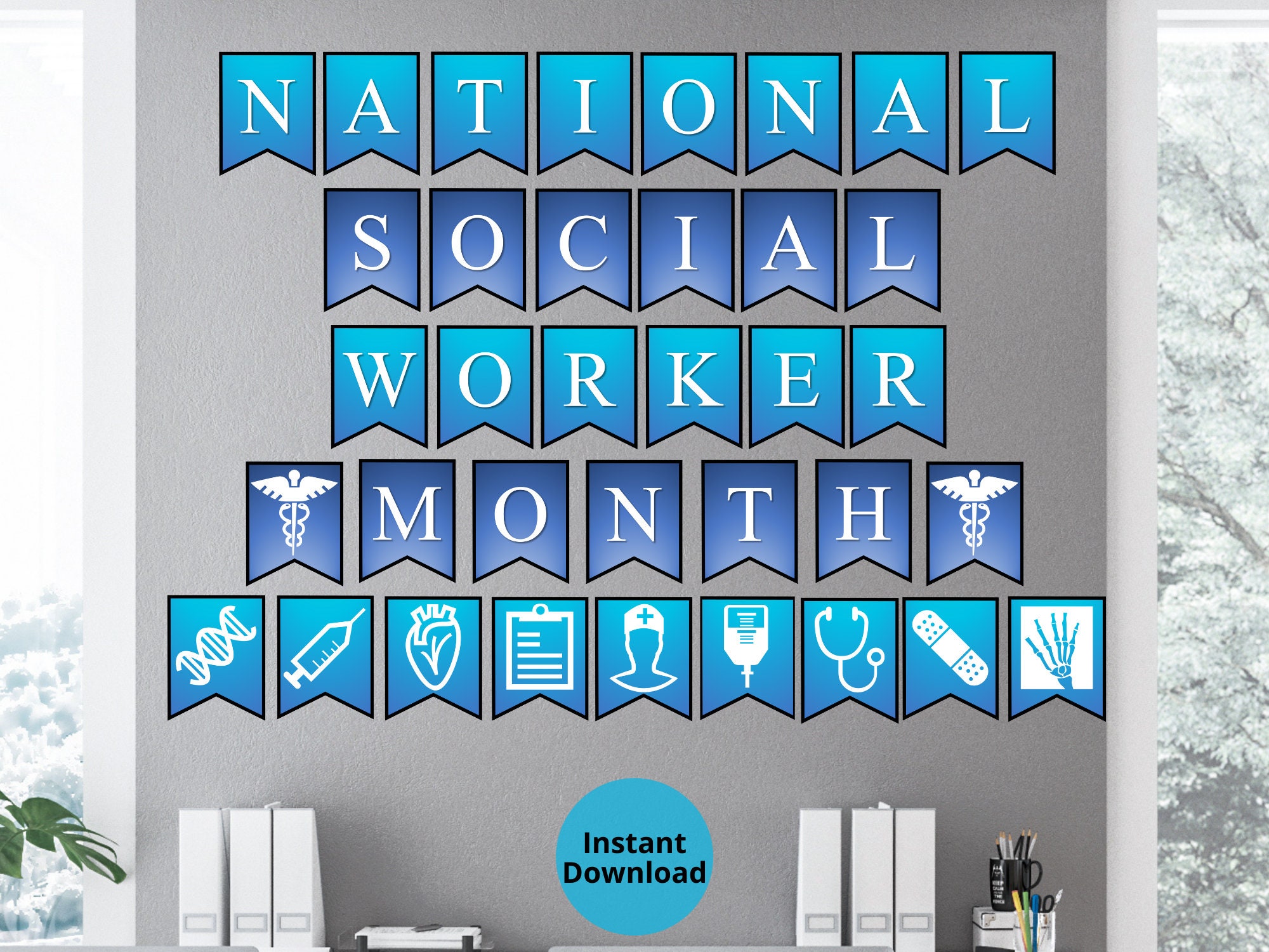 Social Worker Month | Printable Wall Banner | Social Worker ...