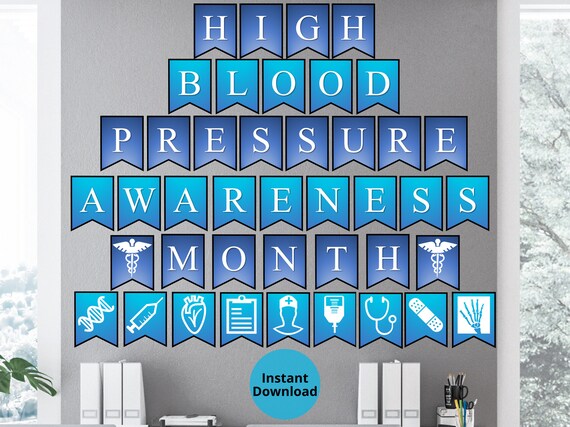 High Blood Pressure Awareness Month Printable Wall Banner | Etsy