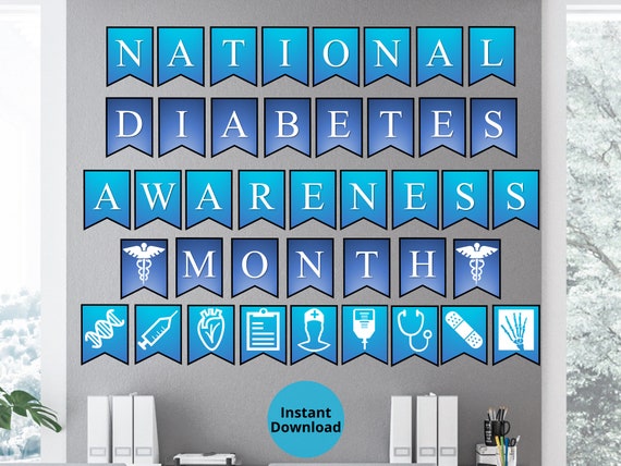 Diabetes Awareness Month Printable Wall Banner Diabetes - Etsy