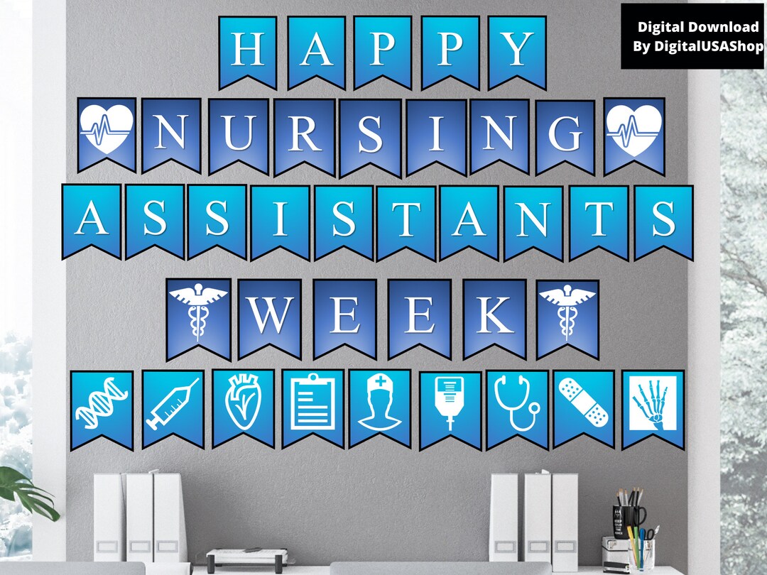 Happy Nursing Assistants Week | Printable Wall Banner | Nurses Week ...